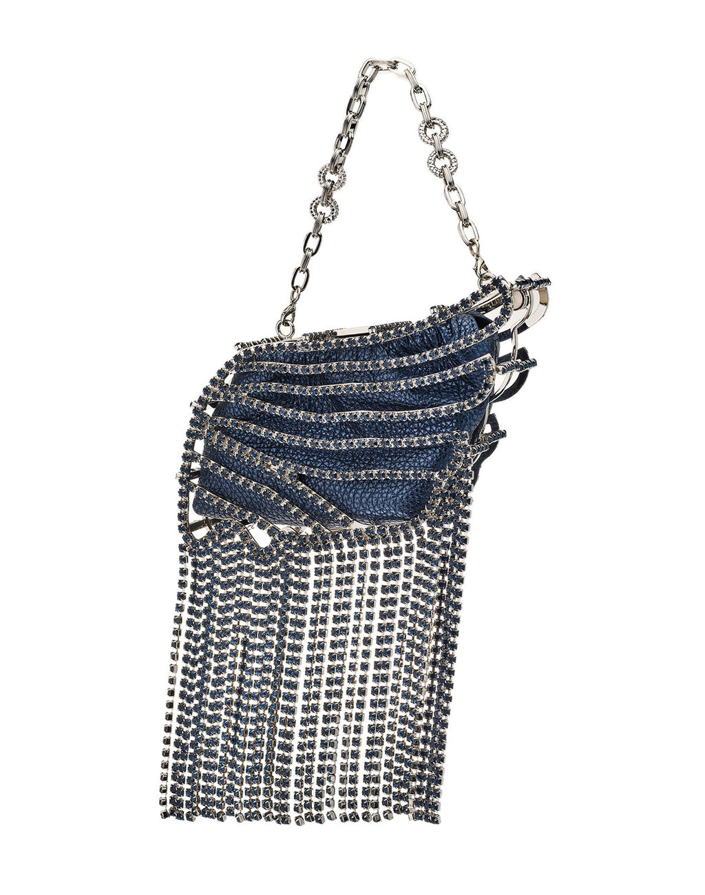 AL TAIR BAG - SILVER BRASS & NAVY SAPPHIRE STONES – Manar Laktineh